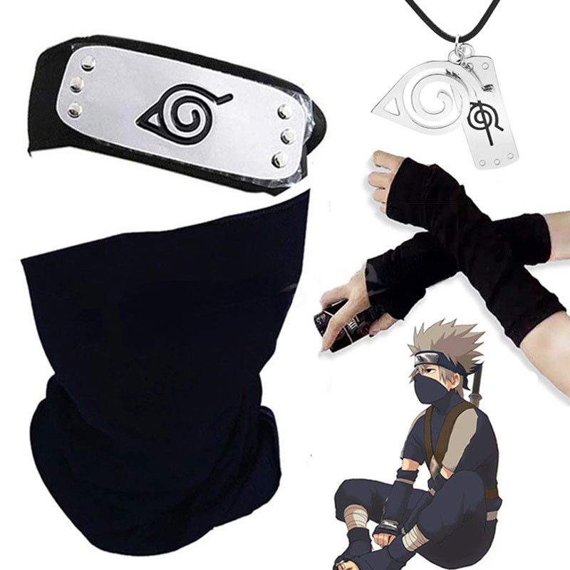 Anime Naruto Akatsuki Uchiha Sasuke Hatake Kakashi Glove Cuff Mitten ...