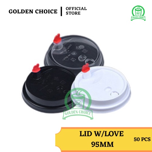 50pcs Lid with Love Button Switch - For Cup Diameter 95mm U Shape Cup ...