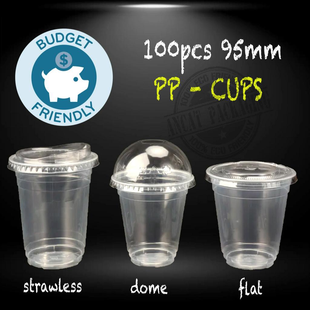 [100pcs] 95mm Plastic PP Y Cup (12oz, 16oz, 22oz) with or without Lid ...