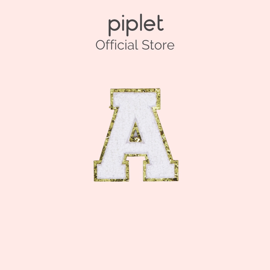 Piplet Letter Patches Stick On Varsity Initial Patches with Gold ...