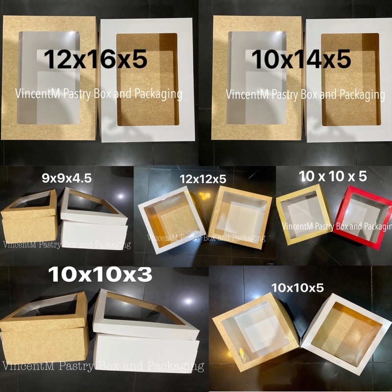 5 Pcs. Cake Box/Cupcake Box / Pastry box Different Sizes | Shopee ...