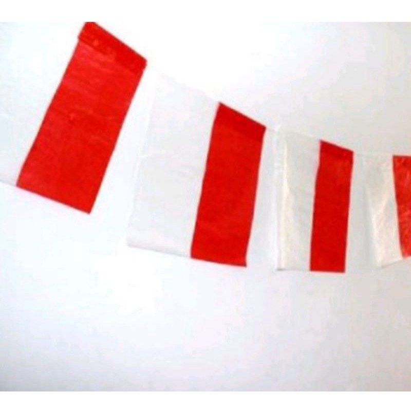 MERAH 10 packs of plastic red and white flags (contains 1000 flags ...