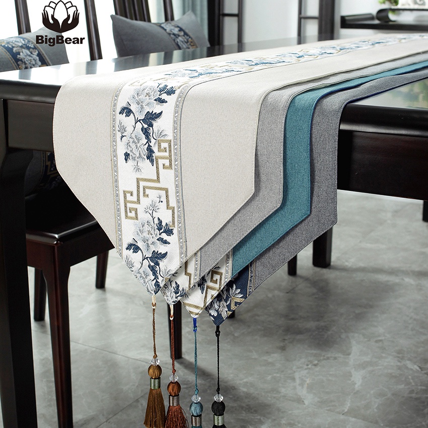 Chinese Table Runner Cloth Cotton Linen Alas Meja 4 6 8 Kerusi for ...