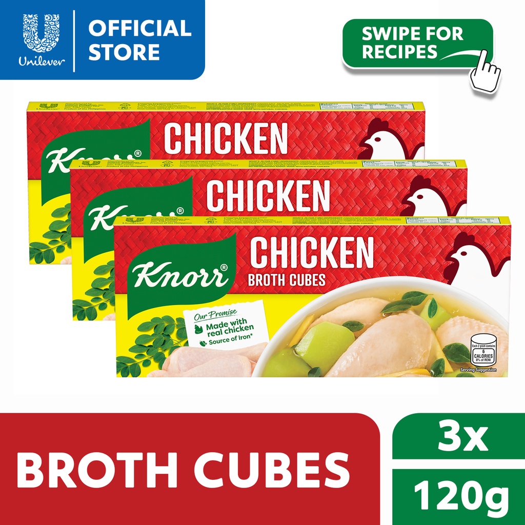 Knorr Chicken Broth Cubes Savers Made with Real Chicken 120g x3 ...