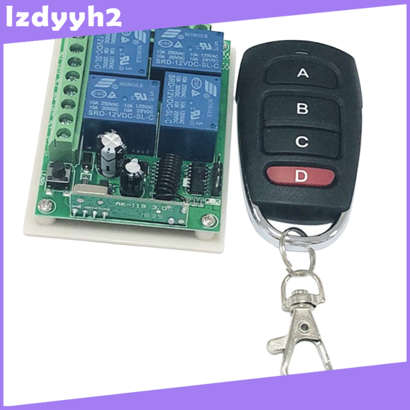DC12V 433MHz 4 Channel Wireless Control Relay Switch Set #17 | Shopee ...