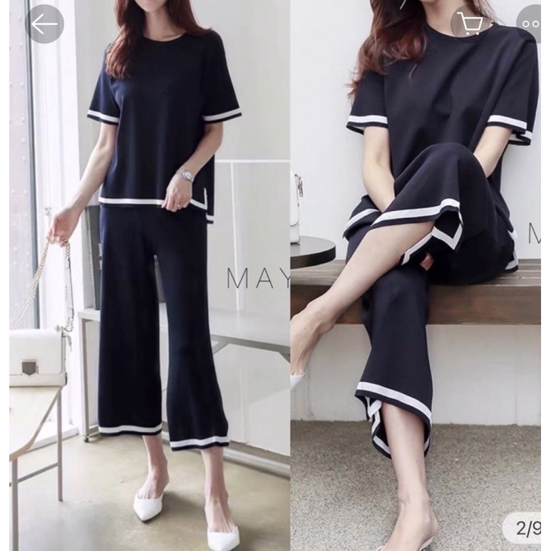 Only.Fashion Korean Knitted Terno Pants #3005 | Shopee Philippines
