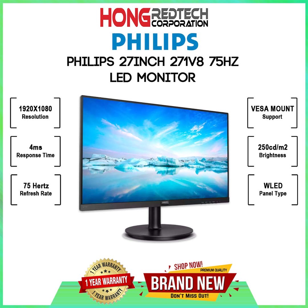 PHILIPS 27INCH 271V8 75HZ LED MONITOR | Shopee Philippines
