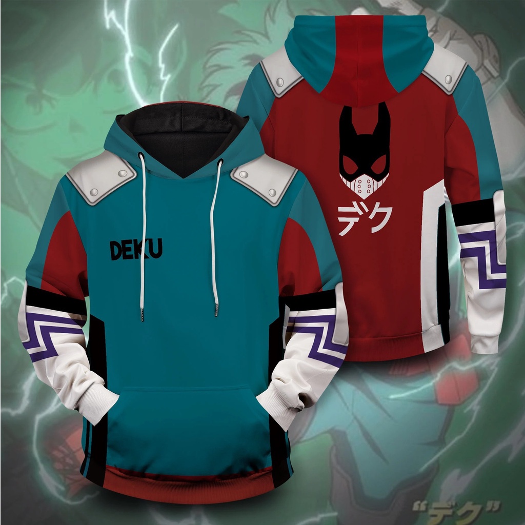 My Hero Academia Hoodie Anime Sweater Deku Jacket | Shopee Philippines