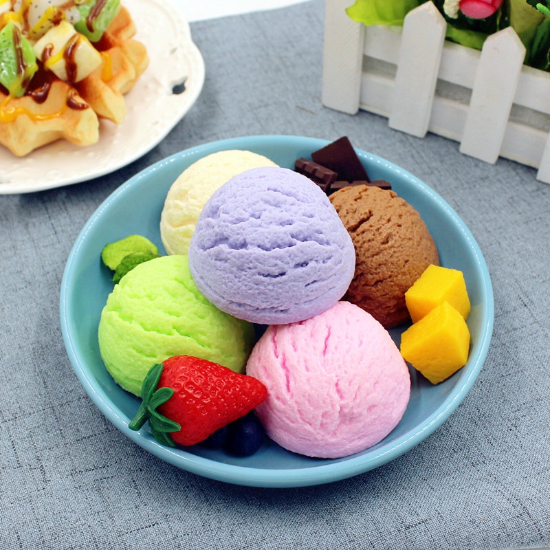 1PC Artificial Ice Cream Balls Realistic Simulation Food Desserts Fake ...
