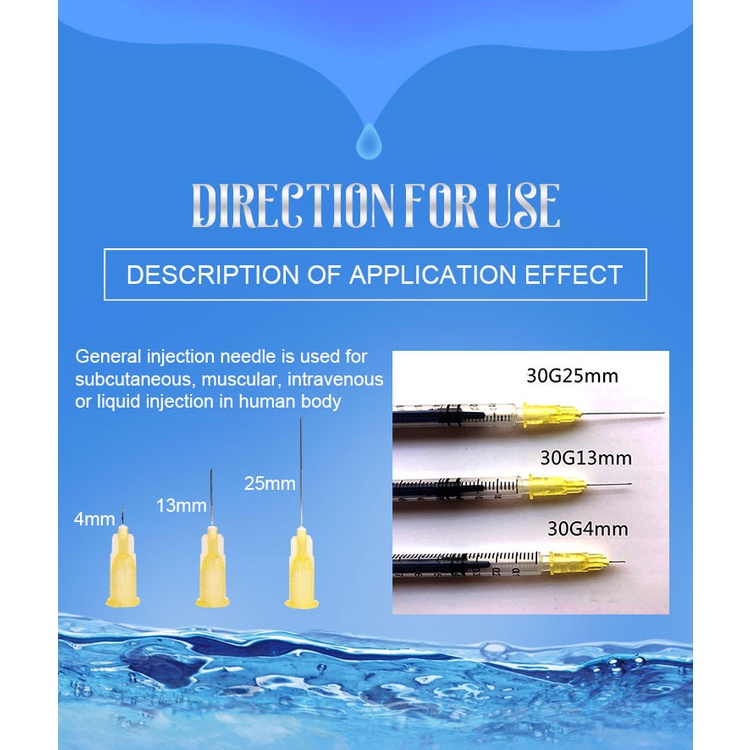 100pcs Disposable Hypodermic Needle 34G 4mm Stainless Steel Syringe ...