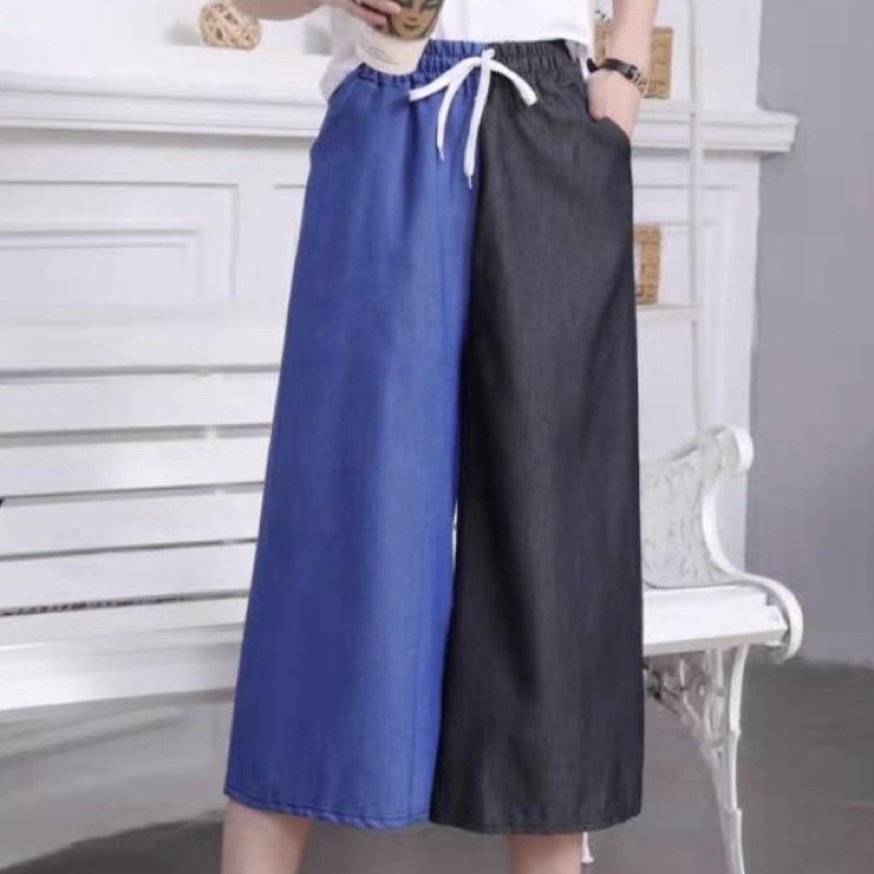 Fashion Denim square pants soft tela fit 27-32 waistline/COD | Shopee ...