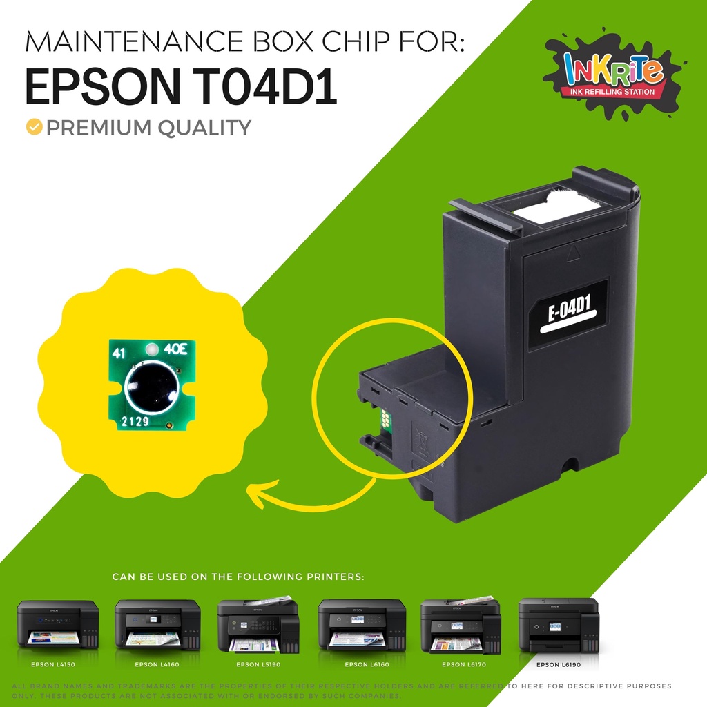 Inkrite T04D1 Maintenance Box Chip for Epson L14150 L6170 L6190 L6260 ...