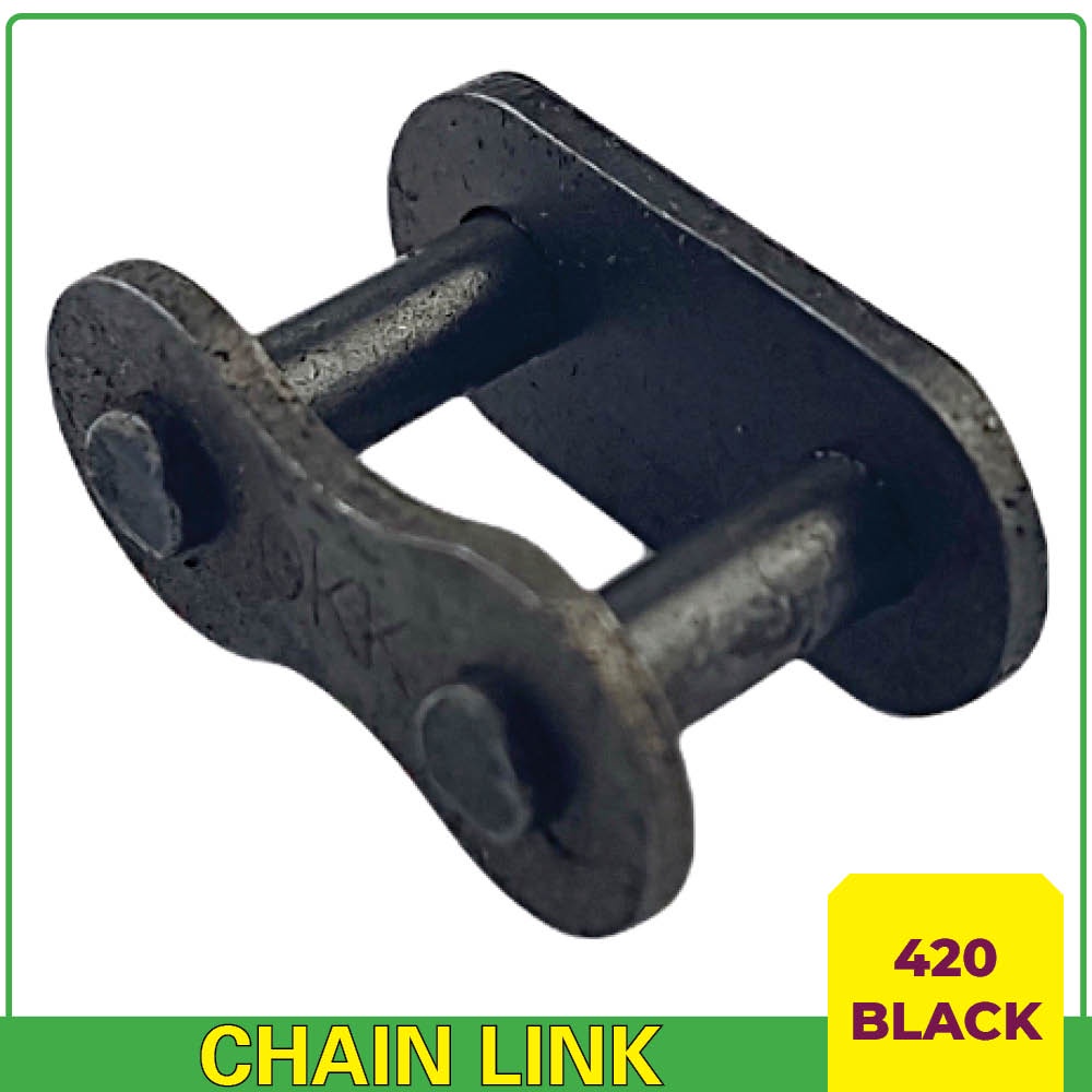 420 / 428 / 428H / 520 OKK Motorcycle Chain Link (Black / Chrome) (1 pc ...