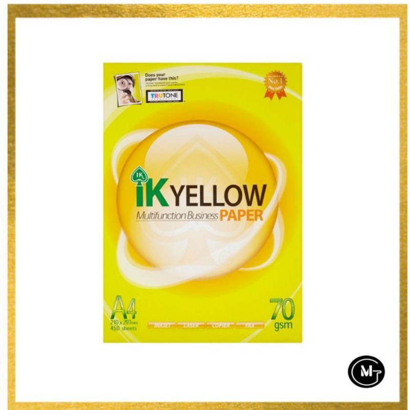 IK Yellow A4 Paper 70Gsm (450 sheets/ reams) | Shopee Philippines