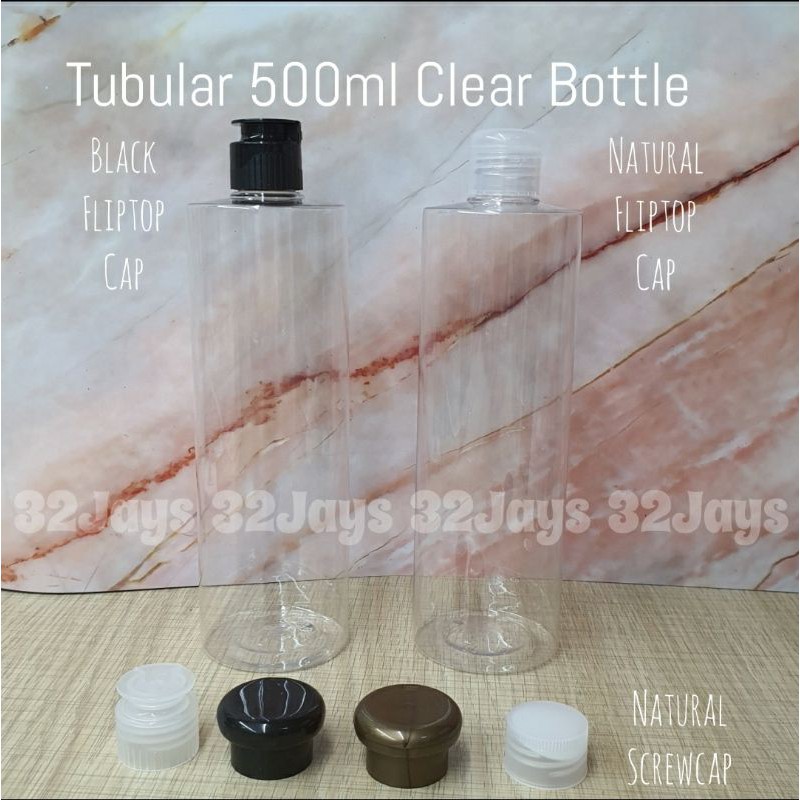 Plastic 500ml Tubular Fliptop Bottle Empty PET Flip Cap Container ...