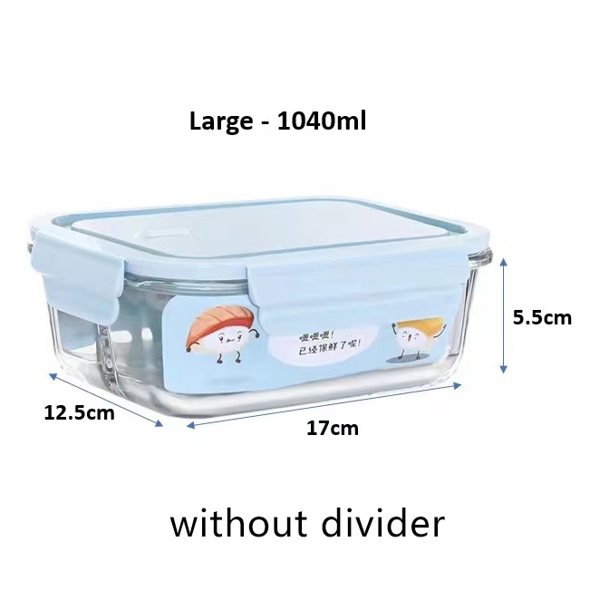 Glass Crisper Airtight Food Keeper Leakproof Microwavable Oven Heating ...