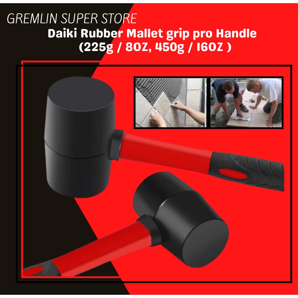 Daiki Rubber Mallet grip pro Handle (225g / 8OZ, 450g / 16OZ ) | Shopee ...