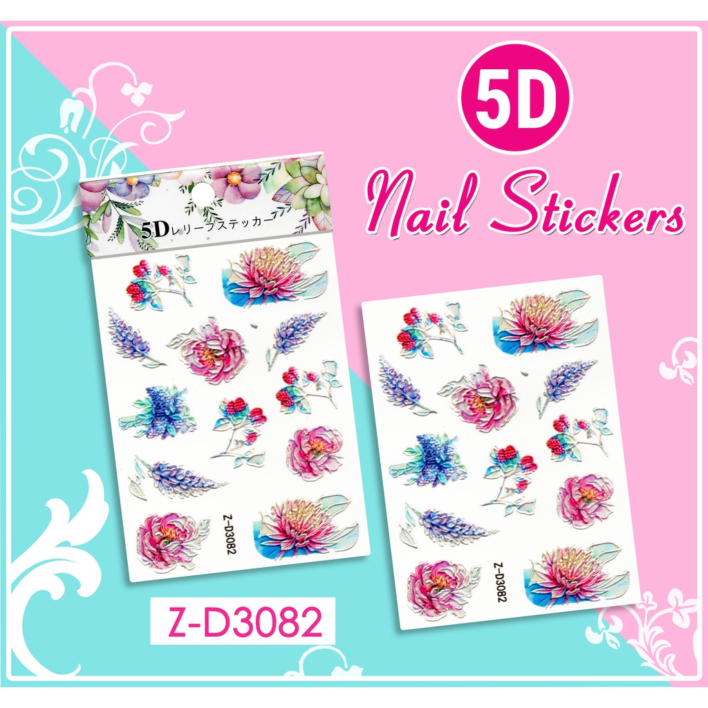 5D Nail Art Stickers DIY Decals Manicure DecoratioN (ZD-3082) | Shopee ...