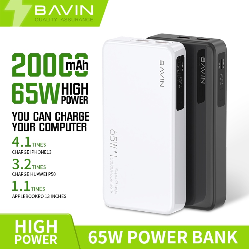 legit BAVIN 20000mAh 65W PD & QC3.0 Powerbank w/ Type-C & USB Input ...