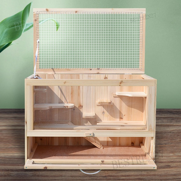 High Quality Hamster Cage big large 60cm Solid Wood Nest sangkar ...