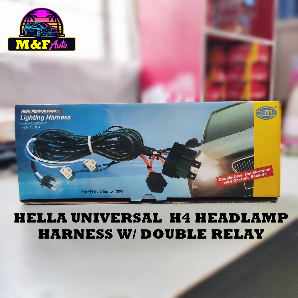 HELLA UNIVERSAL H4 HEADLAMP HARNESS W/ DOUBLE RELAY | Shopee Philippines