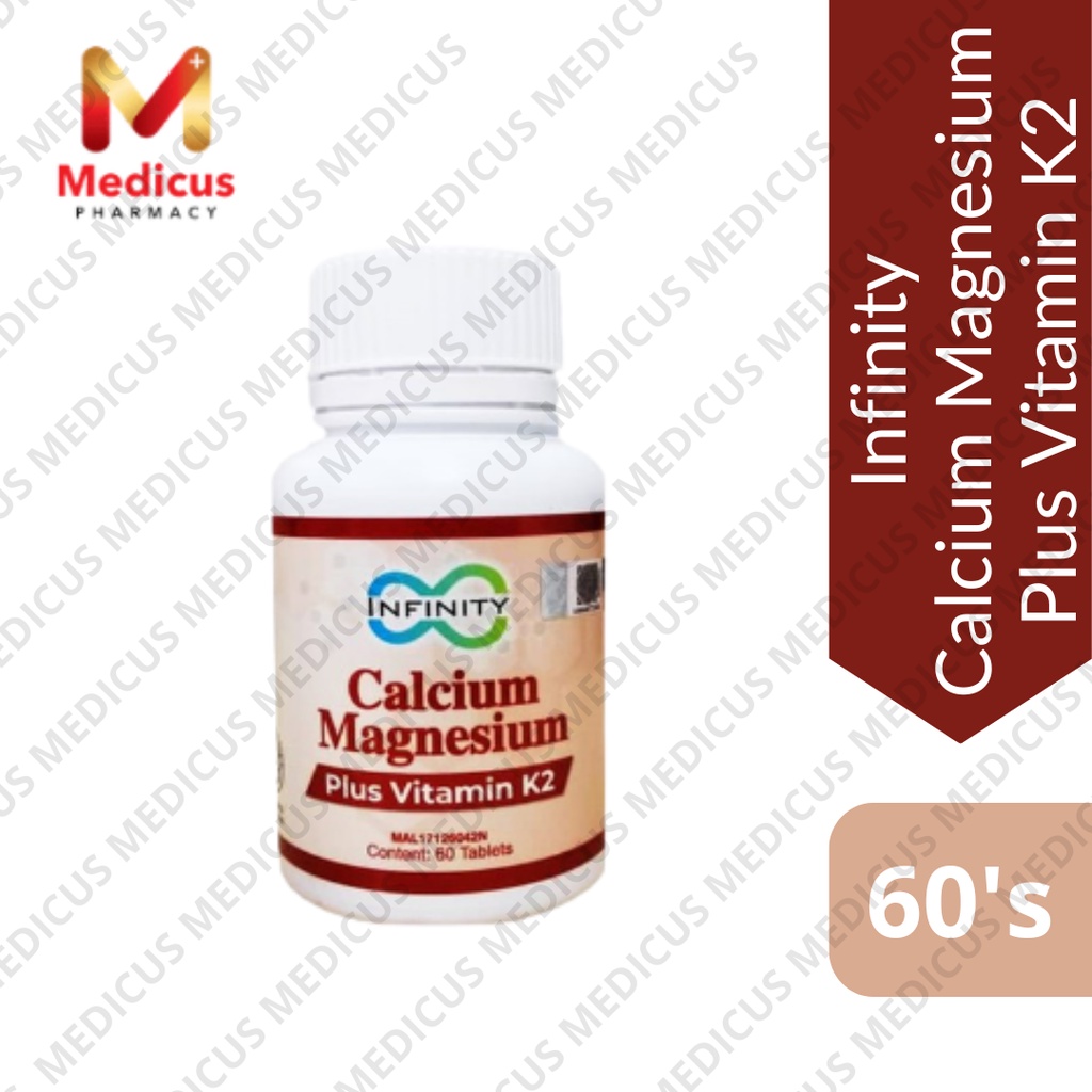 Infinity Calcium Magnesium Plus Vitamin K2 60's FOC (Exp: 08/2026 ...