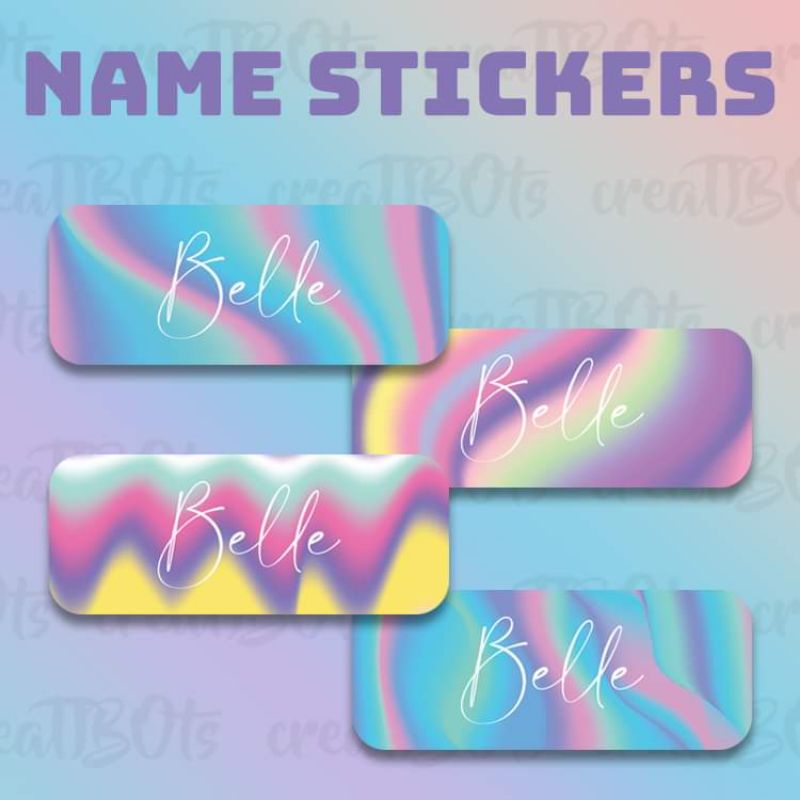 Personalized Name Sticker Set Label Holographic | Shopee Philippines