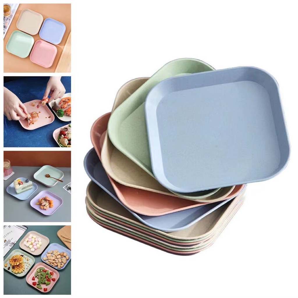 12pcs/set Creative Square Plastic Tableware Saucer Plate Dried fruit ...
