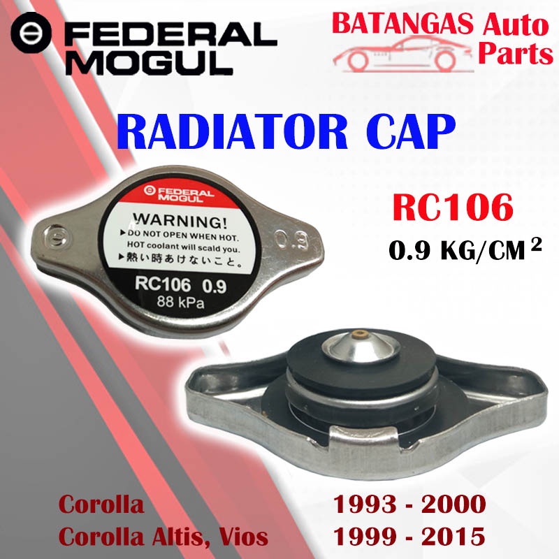 Radiator Cap Corolla / Corolla Altis, Vios Federal Mogul 0.9KG/CM2 ...