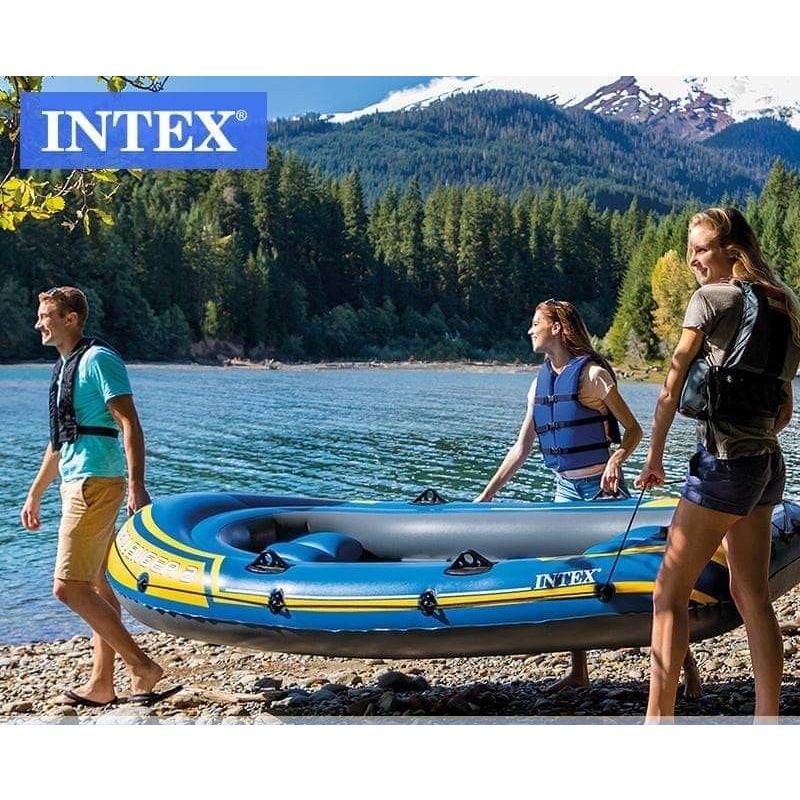 ORIGINAL INTEX 68370 challenger 3 inflatable boat set | Shopee Philippines
