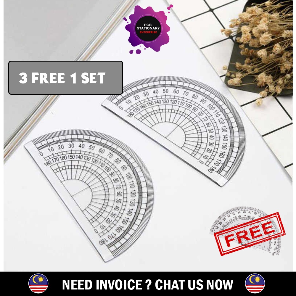 Transparent 180 Degree Protractor Ruler / Semi Circle Measuring Angles ...