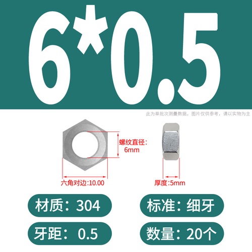 [HNK] 304 Stainless Steel Hexagon Fine Thread Nut Hexagon Nut Young ...