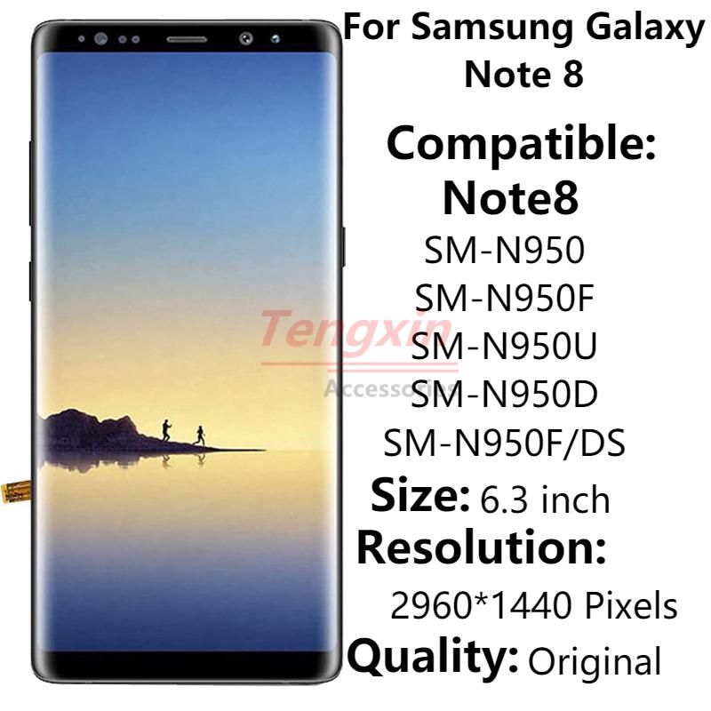 6.3inch New AMOLED For Samsung Galaxy Note 8 LCD Display With Frame SM ...