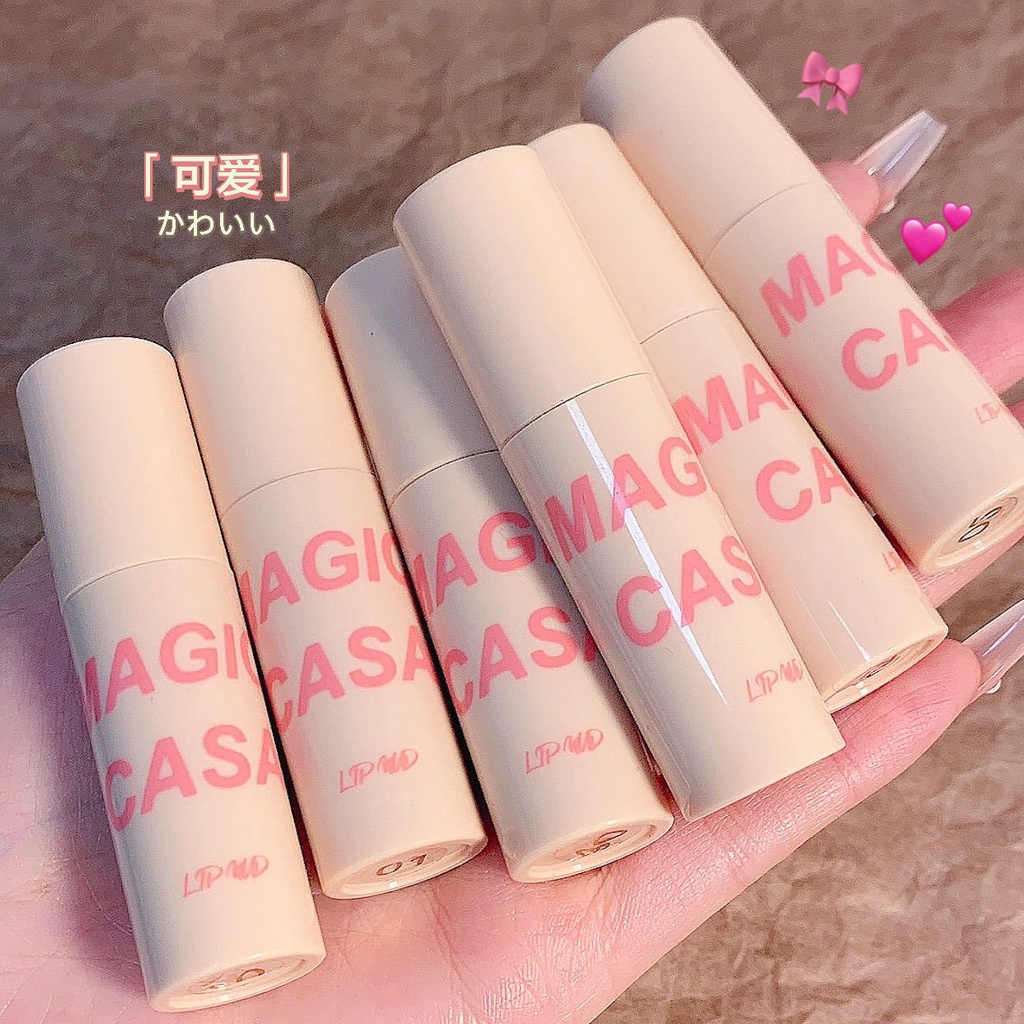 【MAGIC CASA】Lip Mud Matte Matte Water Mist Velvet Lipstick Moisturizing Non-Dry White Lip Gloss ...