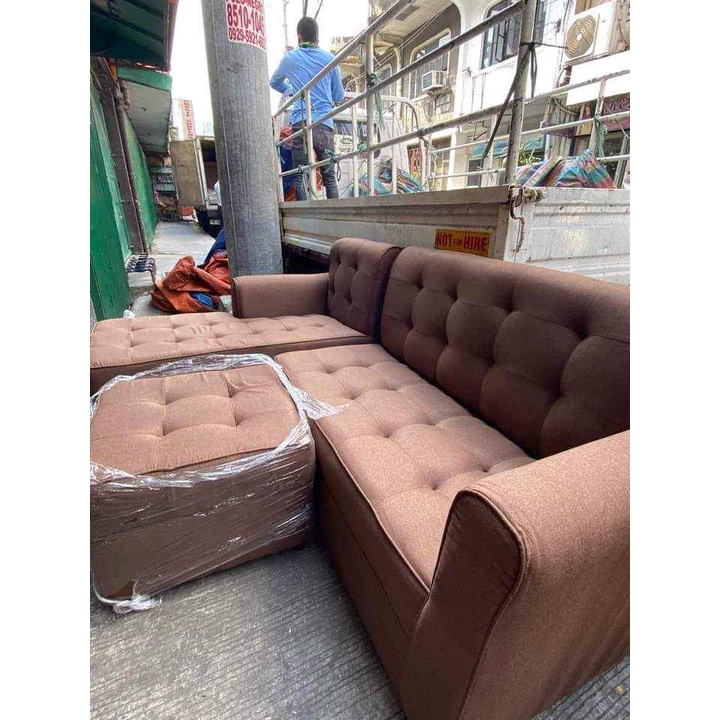 SOFA SET SALA SET LSHAPE BROWN FABRIC FREE DELIVERY NCR ONLY Shopee Philippines