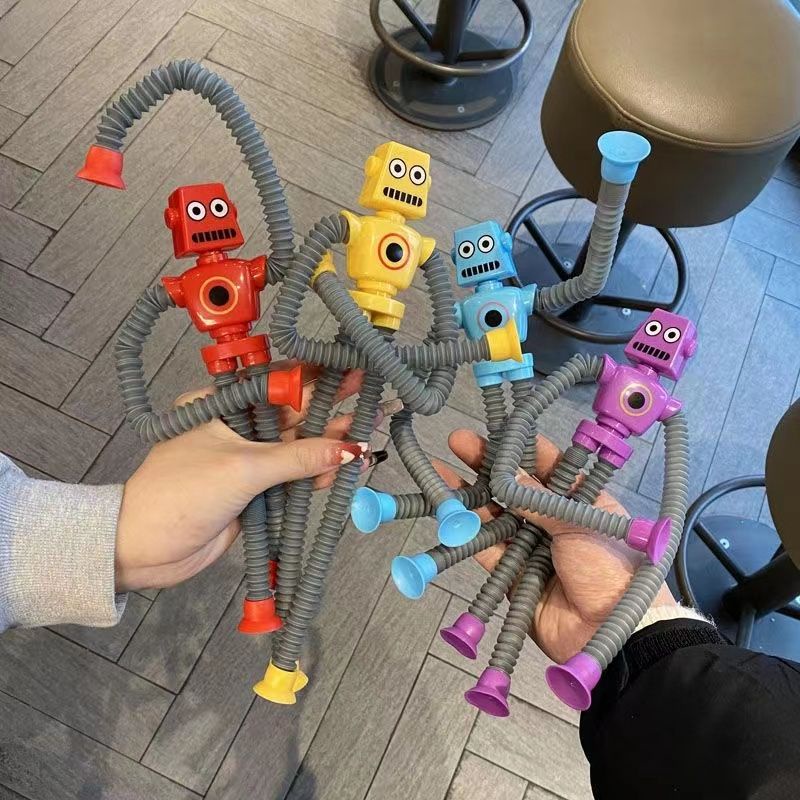 Suction Cup Variety Robot Cartoon Cute Dynamic Retractable Tube ...