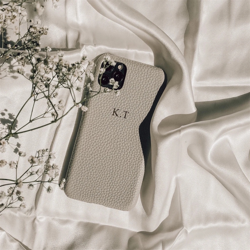 Personalised Pebble PU Leather Name Phone Case Gold Letters Case For ...