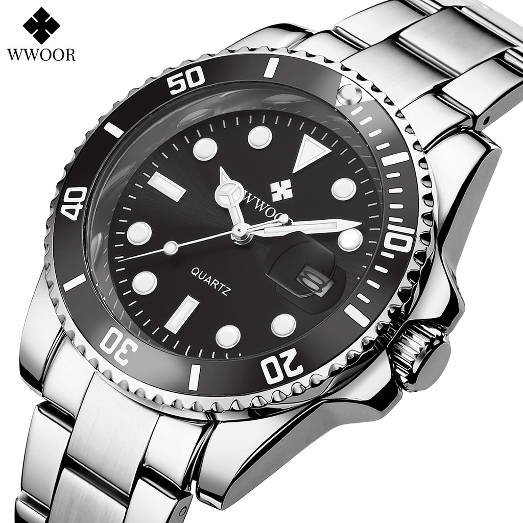 Wwoor Diver Watch For Men Quartz Wristwatch Top Brand Luxury Waterproof ...