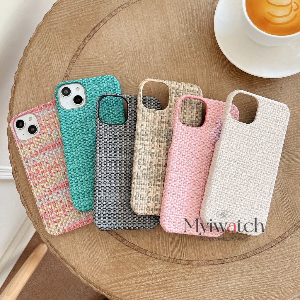 Fabric Weaving Texture Case For iPhone 16 15 14 13 Pro Max 11 12 Pro ...