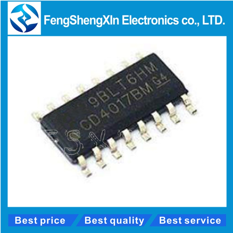 100 Pcs/Hand CD4017BM SOP-16 CD4017 HCF4017 CD4017 HEF4017BT CMOS ...