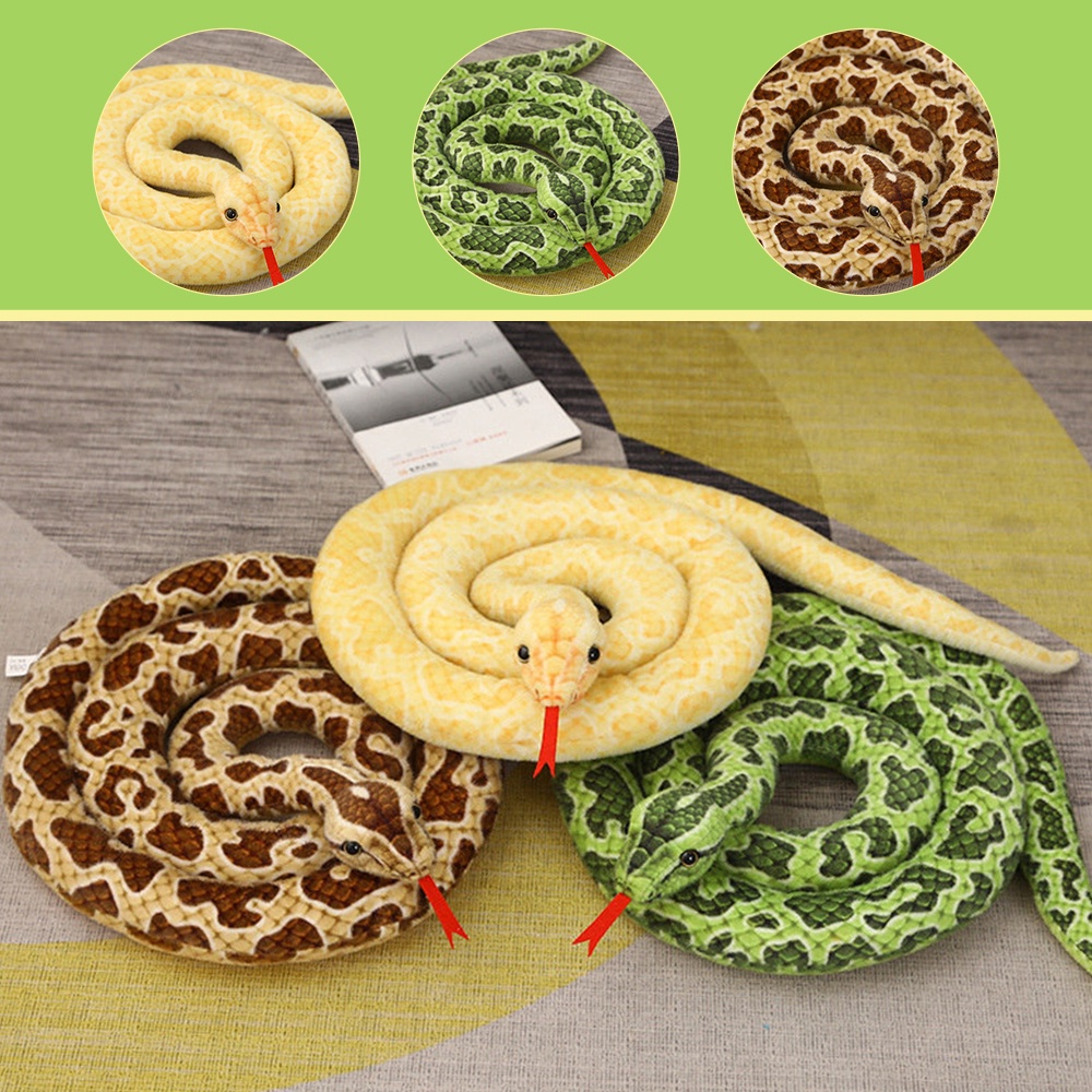 200cm Simulated Python Snake Plush Toy Giant Boa Cobra Long Stuffed ...