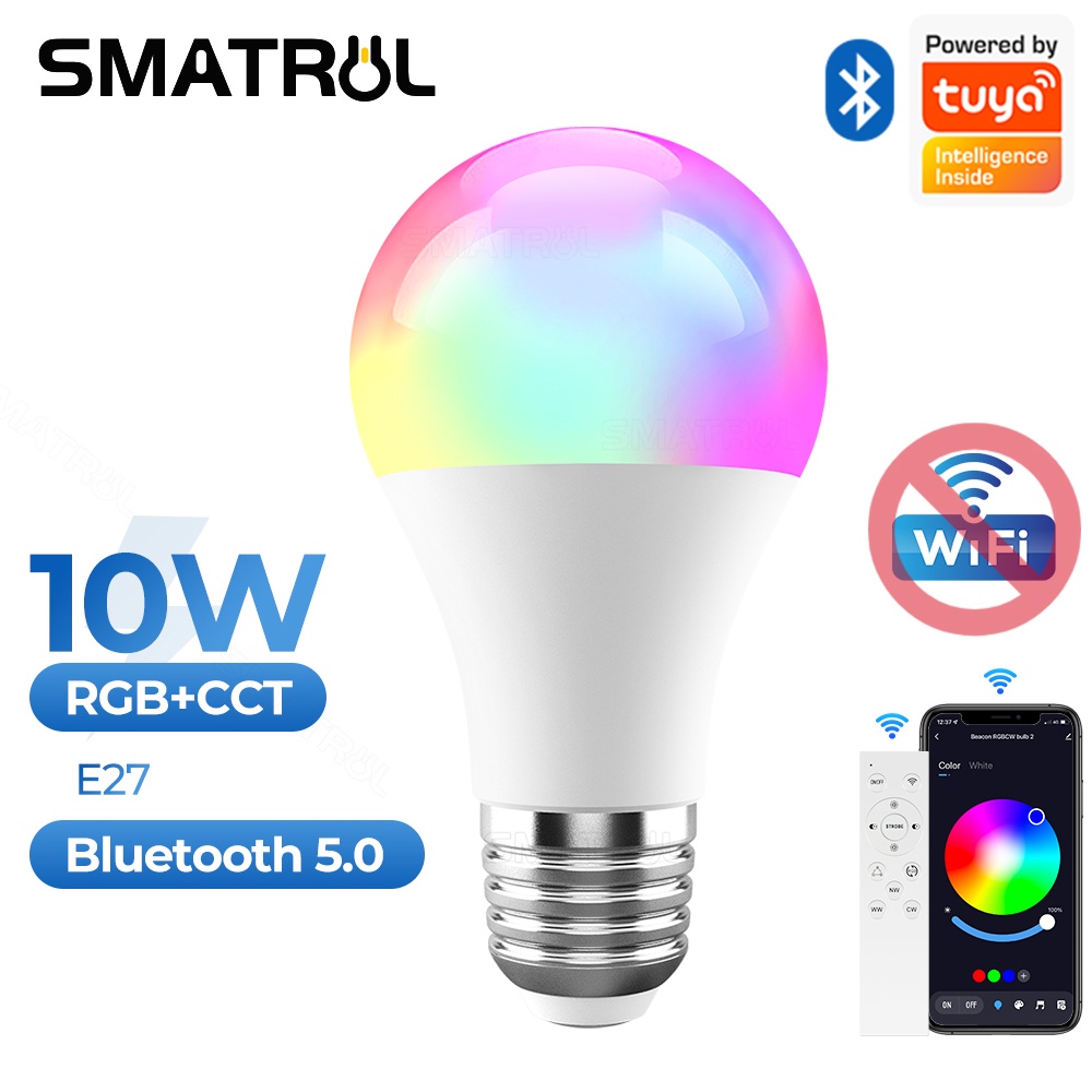 SMATRUL Bluetooth 5.0 Smart Light Bulb 10w E27 Wireless Life (Tuya) App ...