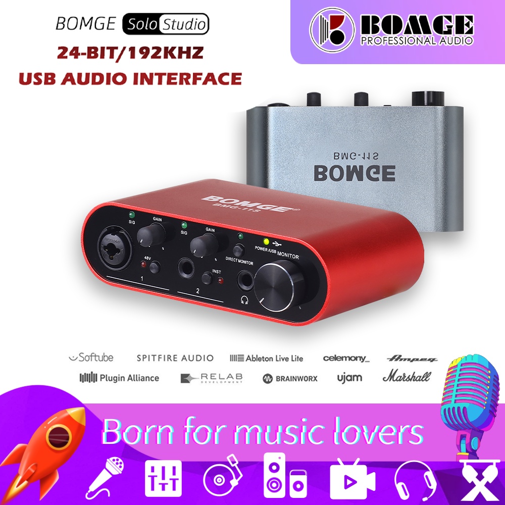 BOMGE BMG11S 3rd Generation USB Audio Interface for Guitarists, Vocalists, Podcasters or ...