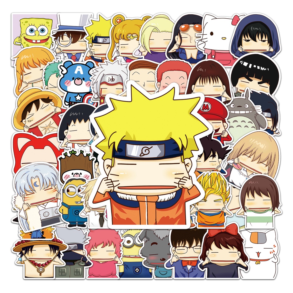50 Piece Funny Japanese Cartoon Stickers Waterproof DIY For Phones ...