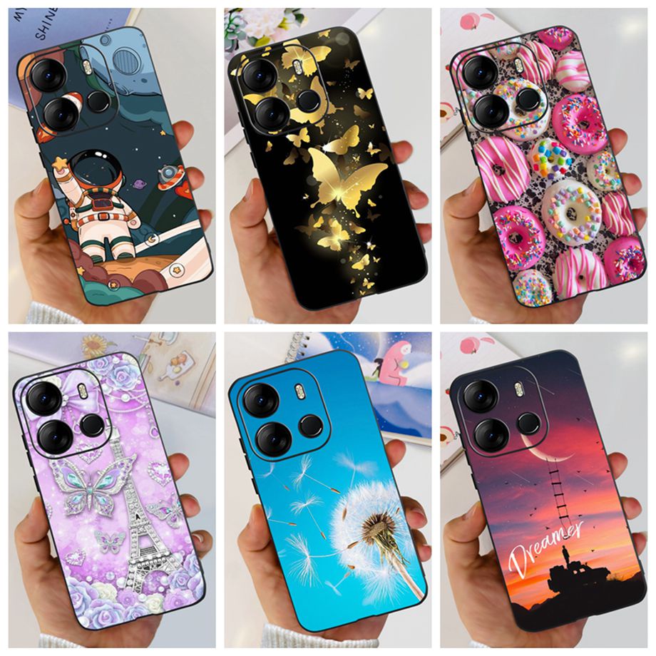 Infinix Smart 7 X6515 Case Matte Black TPU silicone Soft Luxury Space ...