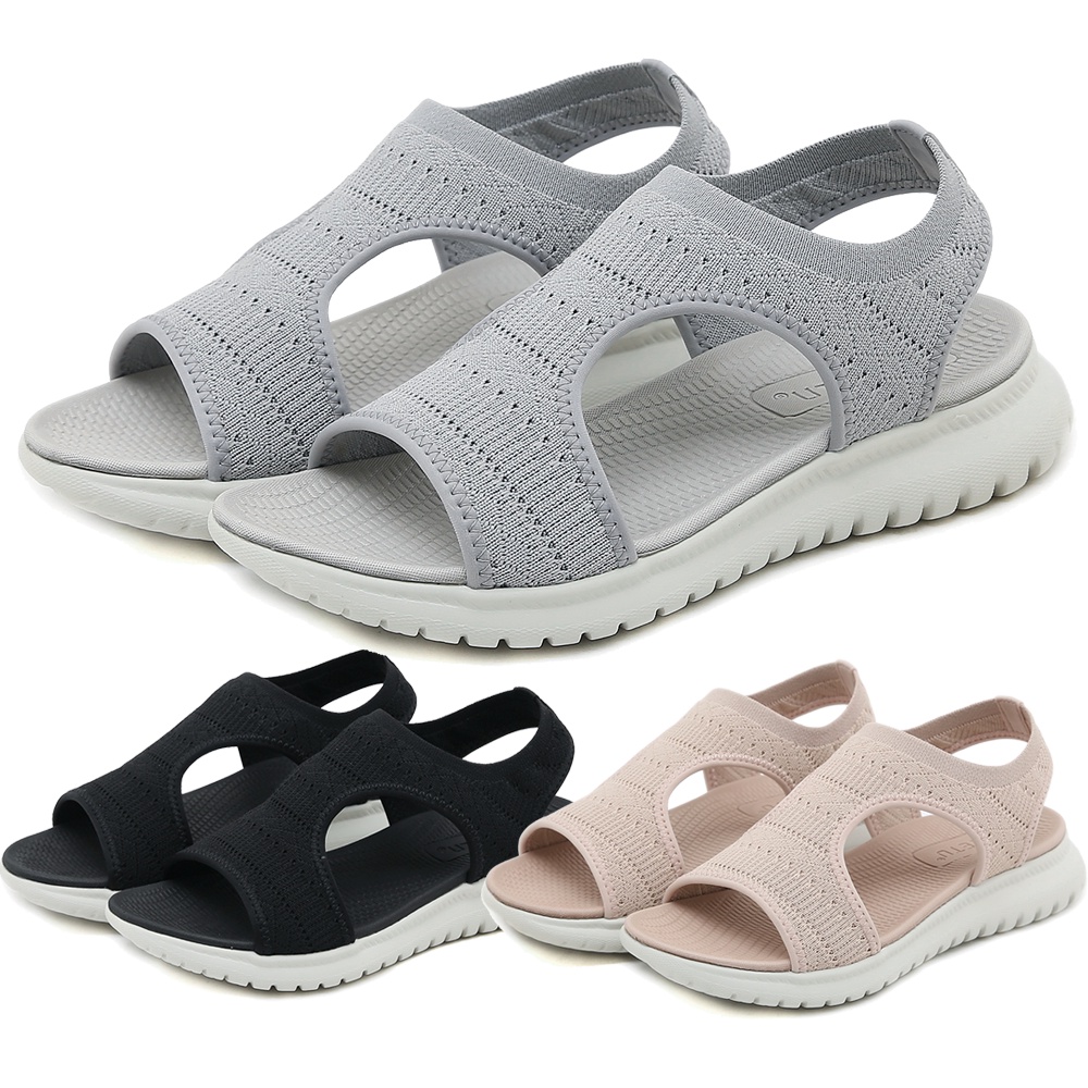 Fashion Women's Sandals Soft Thick Heel Rubber Sole Casual Basic Sandal ...