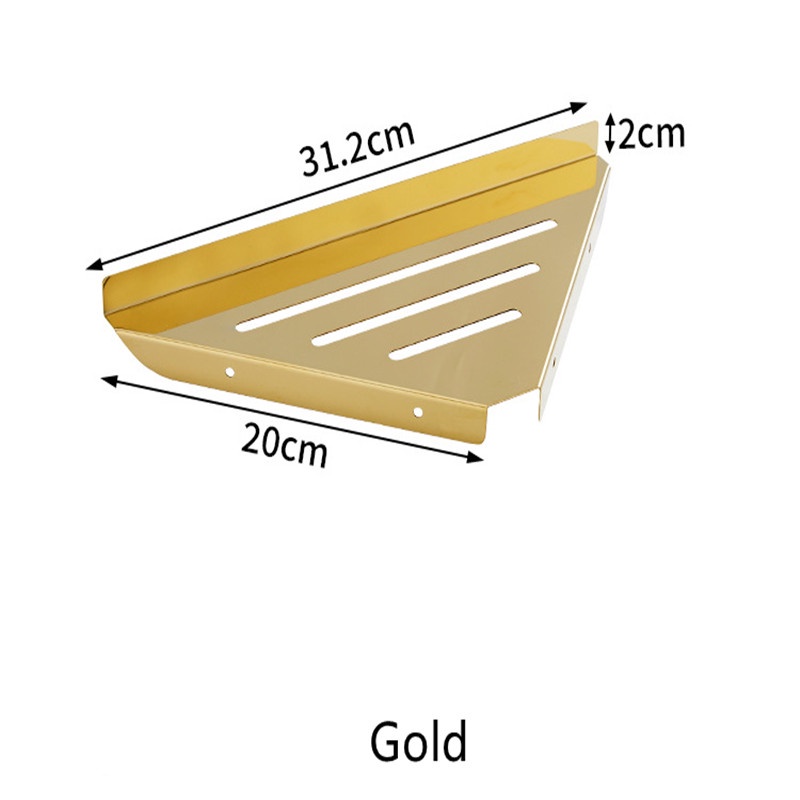 Bathroom Corner Shelves Gold Brushed Nickel Stainless Steel Wall Shelf ...