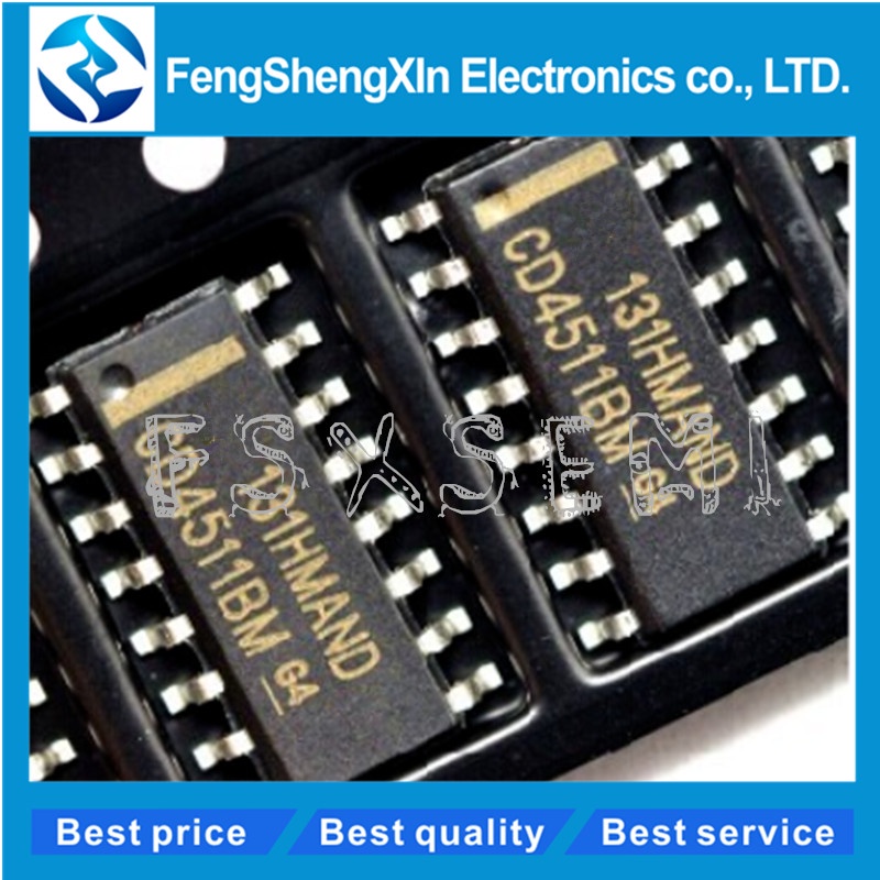 100pcs/lot CD4511BM CD4511 HEF4511 SOP-16 BCD-to-7 Segment Latch ...