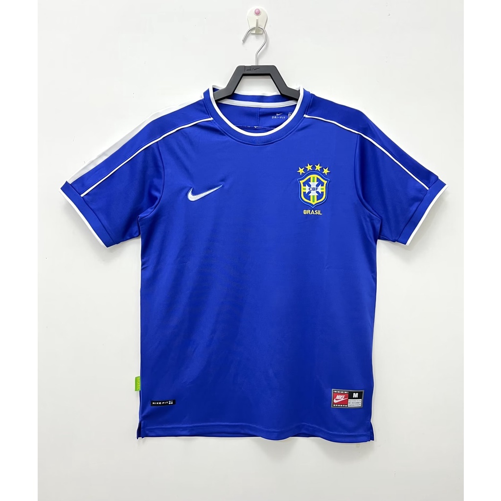 Retro Casual Sports Jerseys 98 Brazilian Away Football Uniforms Fan ...