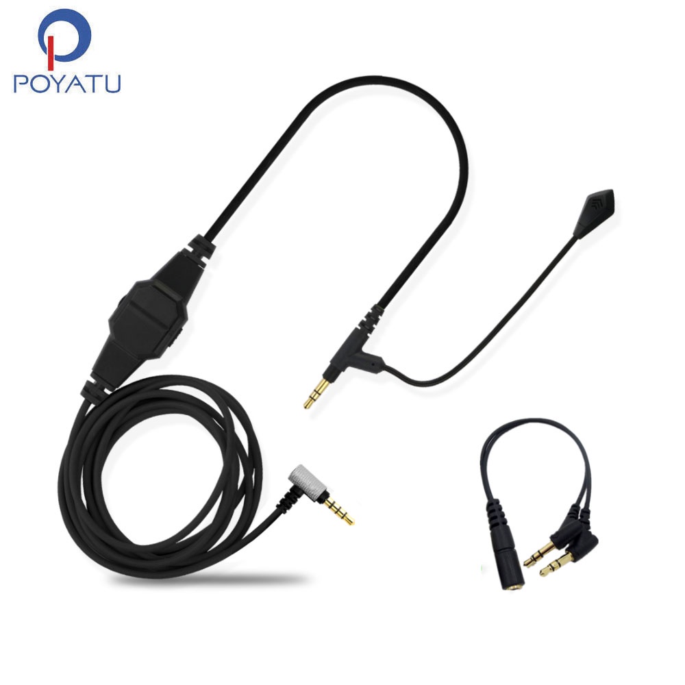 POYATU 3.5mm to 2.5mm Male Boom Microphone Volume Cable For BOSE 700 ...